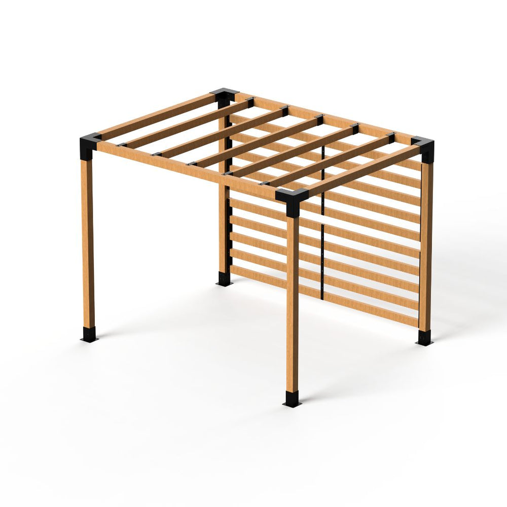 Freestanding Pergola Kit with Rafters & Privacy Screen | PatioPro